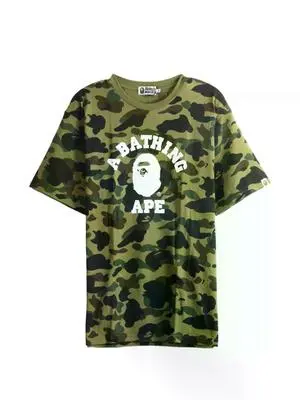 A BATHING APE Camo-print Logo-print T-shirt - Green