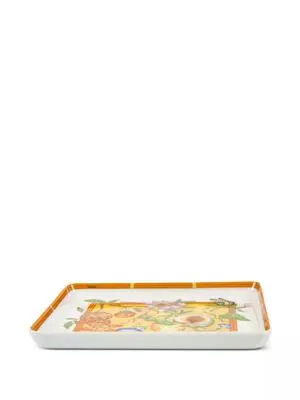 Hermès La Siesta Porcelain Organizer With Floral And Fruit Print - White