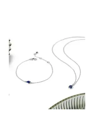 AUREE JEWELLERY Mini Manhattan Sapphire Necklace - Silver