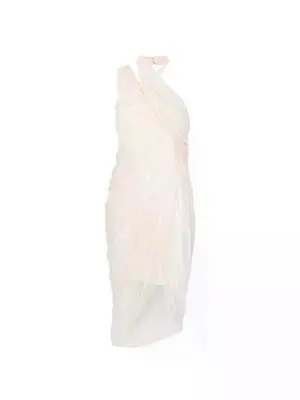 Balmain Draped Asymmetric Hem Mini Dress