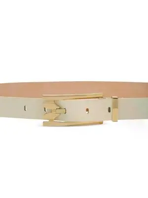 Victoria Beckham Dorian Leather Belt - White