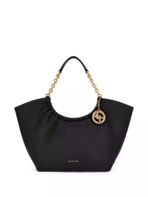 Michael Kors Large Tote Bag With Ruched Detailing And Logo Charm - Black