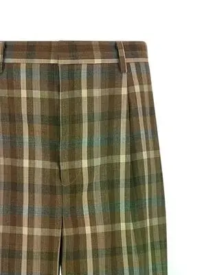 Auralee Check-pattern Wide-leg Trousers - Brown