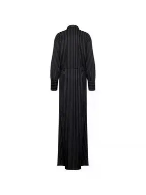 DONDUP Pinstripe Wrap-style Maxi Dress
