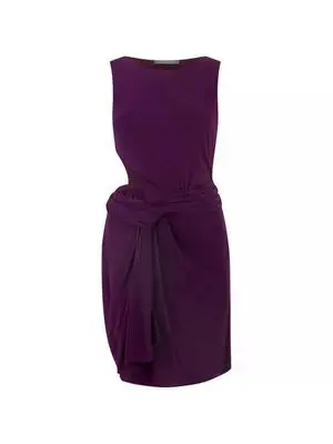 Alberta Ferretti Draped Sleeveless Mini Dress - Purple