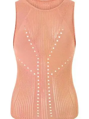 Alberta Ferretti Perforated Knitted Tank Top