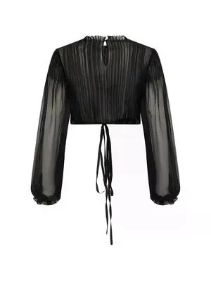 Alberta Ferretti Sheer-panelled Cropped Top