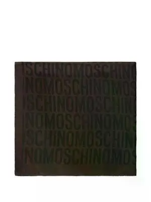 Moschino Logo-jacquard Silk Scarf - Brown