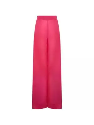 Alberta Ferretti High-waisted Silk Palazzo Pants