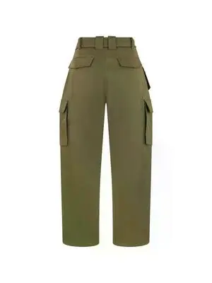 Alberta Ferretti Belted High-waisted Cargo Pants - Green