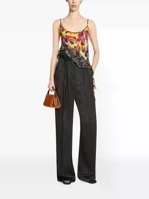 Dries Van Noten Small Velvet Bag With Resin Handle - Orange