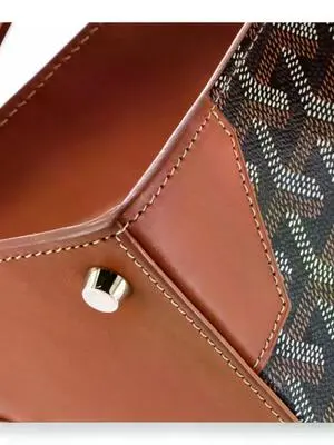 Goyard Structured Saigon Top Handle Bag Coated Canvas With Leather Mini Satchel