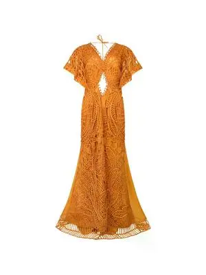 Alberta Ferretti Cut-out Silk Party Dress