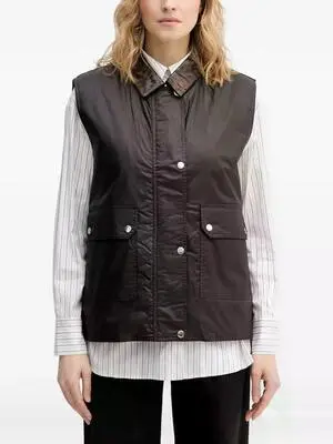 Sisley Leopard-print Collar Gilet - Brown
