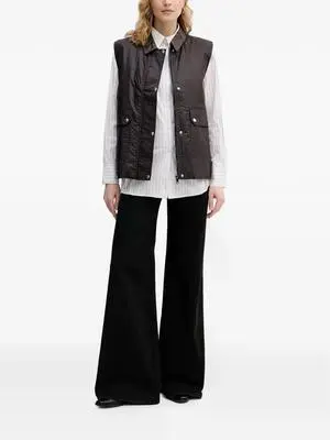Sisley Leopard-print Collar Gilet