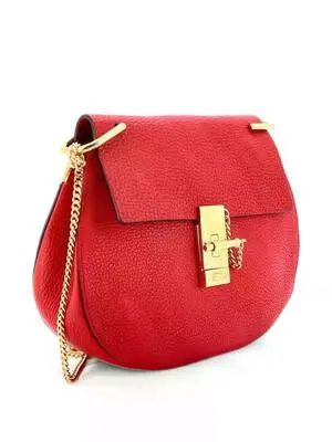 Chloé Drew Leather Small Crossbody Bag - Red