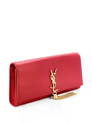 Saint Laurent Classic Monogram Tassel Leather Long Clutch Bag