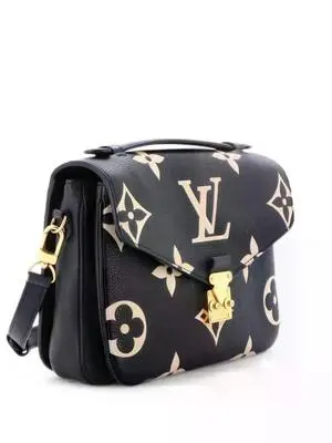 LOUIS VUITTON Pochette Metis Bicolor Monogram Empreinte Giant Crossbody Bag - Black