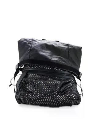 Bottega Veneta Fold Over Leather With Perforated Detail Backpack