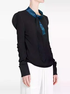 KIKO KOSTADINOV Scarf-collar Puffed-sleeve Top