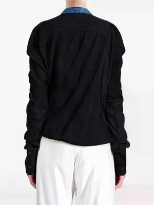 KIKO KOSTADINOV Scarf-collar Puffed-sleeve Top