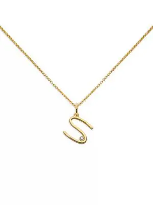 Monica Vinader 18k Vermeil Solitaire Diamond Initial 's' Pendant