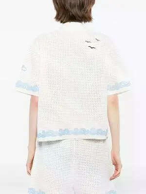 Casablanca Crochet-knit Embroidered Shirt
