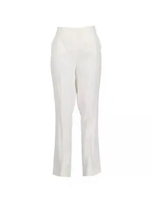 Emporio Armani Pressed-crease Straight-leg Trousers - White