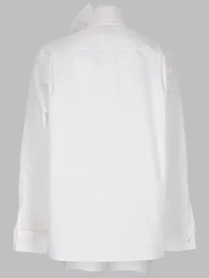 Saint Laurent Camicia Con Collo Lavallière In Popeline