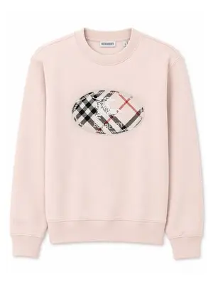 Burberry Felpa "caroline" Con Inserto Check - Pink