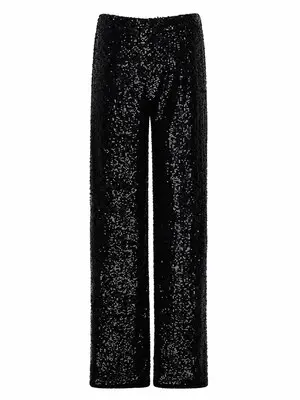 P.a.r.o.s.h Sequined Straight Leg Trousers - Black