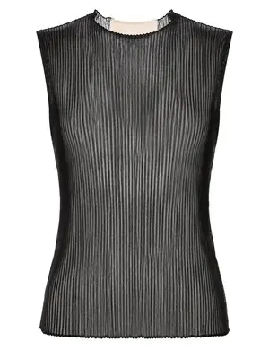 CIRCUS HOTEL Top Smanicato A Coste - Black
