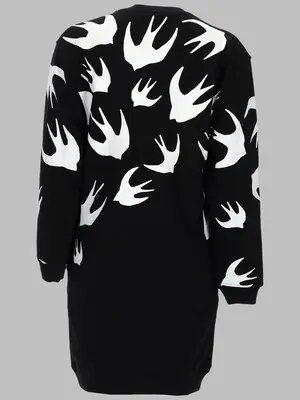 Alexander McQueen Mini Dress With All-over Bird Print
