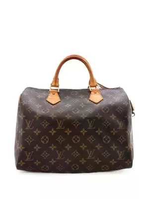 LOUIS VUITTON Speedy Handbag Monogram Canvas 30 Satchel - Brown