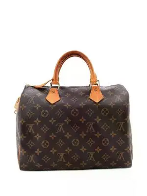 LOUIS VUITTON Speedy Monogram Canvas Satchel - Brown