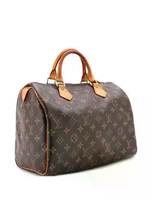 LOUIS VUITTON Speedy Monogram Canvas Satchel - Brown