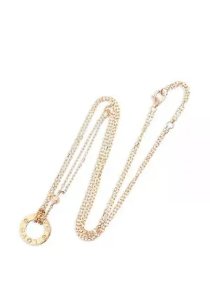 Cartier 18k Rose Gold Diamond Love Circle Necklace - Pink