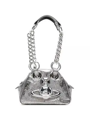 VIVIENNE WESTWOOD Orb Snakeskin-effect Shoulder Bag - Grey