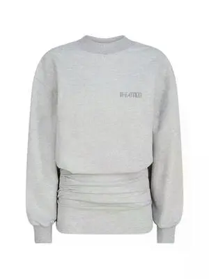 Attico Logo-embroidered Ruched Dress - Grey