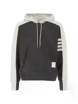 Thom Browne Loopback 4-bar Logo-patch Hoodie - Grey