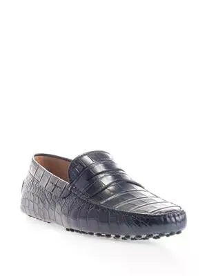 TOD'S Crocodile-effect Loafers - Blue