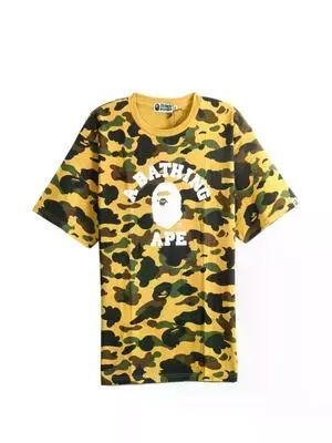 A BATHING APE Camouflage-print Logo-print T-shirt - Yellow