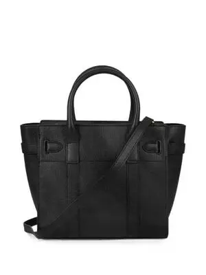 Mulberry Mini Zipped Bayswater Grained Tote Bag - Black