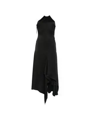 Victoria Beckham Sleeveless Asymmetric Midi Dress - Black