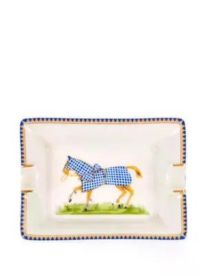 Hermès 2000s Horse Porcelain Ashtray - White