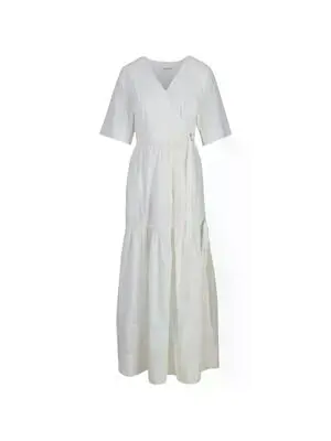 P.a.r.o.s.h Short-sleeves Maxi Dress - White