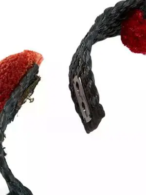 Saint Laurent 1980s Raffia Belt With Pompom Embellishments