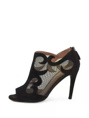 STUART WEITZMAN Mesh-panel Open-toe Ankle Boots
