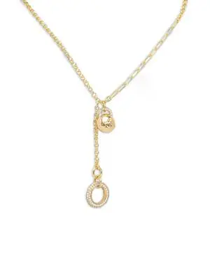 Dkny Crystal-embellished Padlock Pendant Necklace
