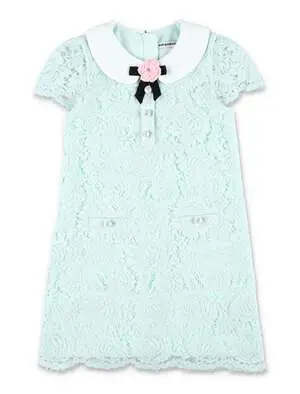 SELF-PORTRAIT Lace Mini Dress With Bow Detail - Verde